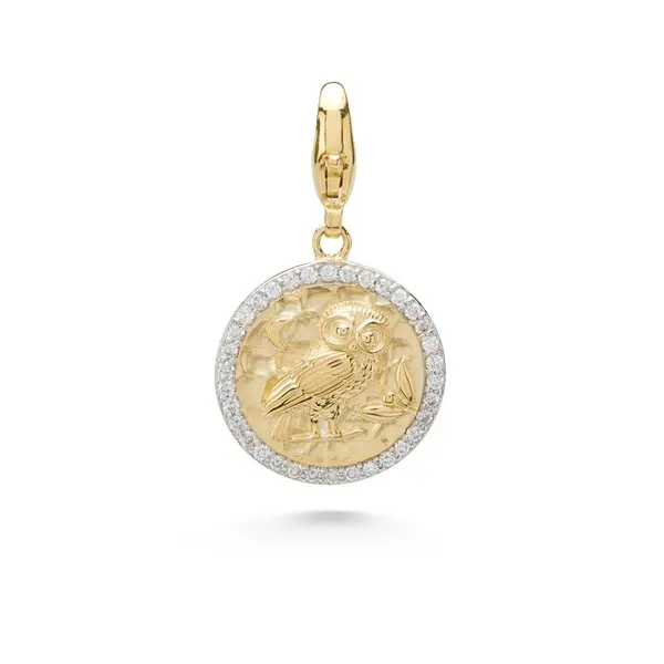 DOLCETTO DESIGNS Minerva Owl Charm Recycled & Lab Grown Diamonds - Gold