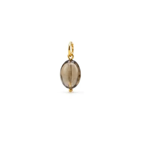 JAREDJAMIN Smoky Quartz Pebble Necklace Pendant Charm - Grey