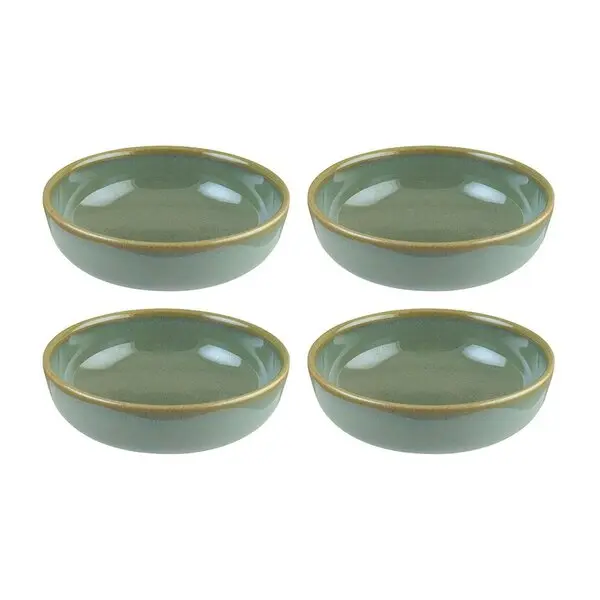 Turgla Home Sage Round Porcelain Side Bowl, Set Of Four - Green