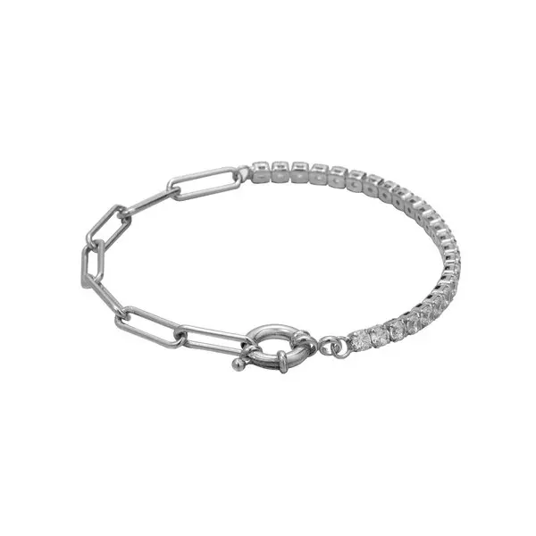 EVERY WAVE Merge Sterling Chain Tennis Bracelet - Silver