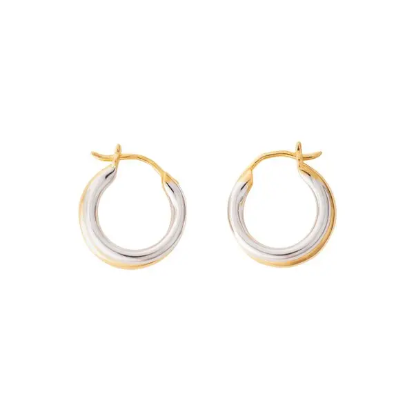 BELINDA JEWELZ Mixed Metal Huggie Hoops - Gold