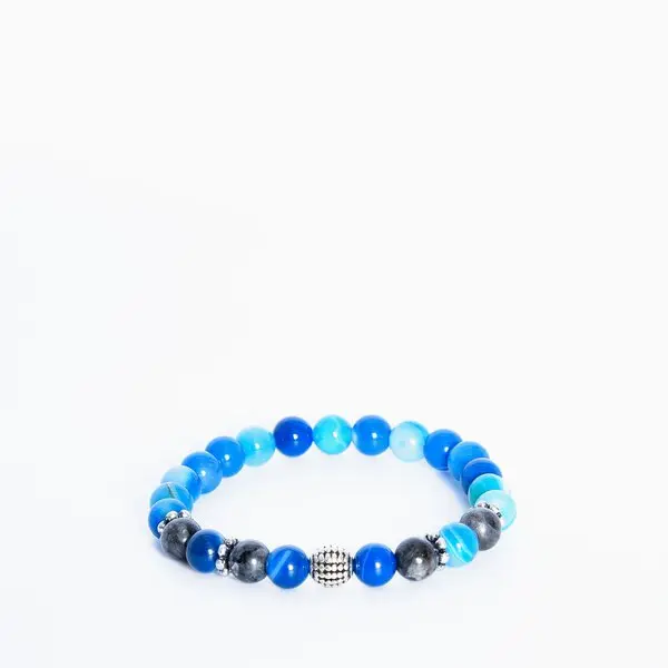 ADDICTED2 Silver / Blue Wealth Sterling Silver Bracelet With Labradorite & Blue Jade - Silver/blue
