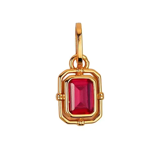 ZYNNIA COLLECTIVE Gold / Red July/ruby Birthstone Charm - Gold/red