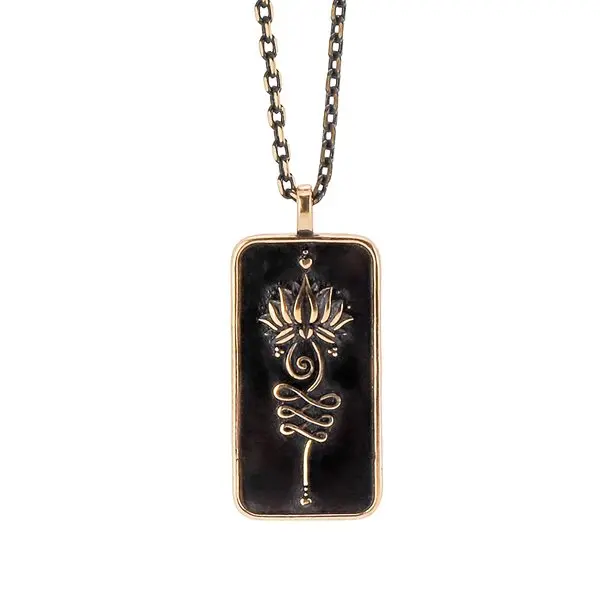EBRU JEWELRY Love Yourself Unalome Necklace - Gold