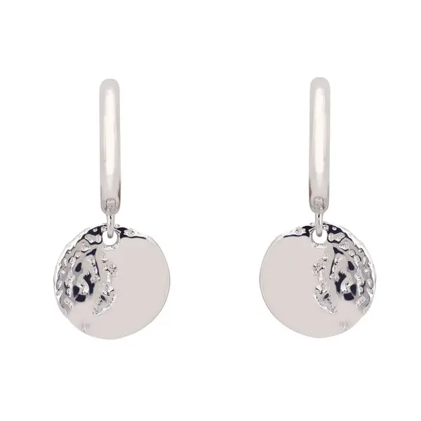 LATELITA Lunar Moon Huggie Hoop Earrings - Silver