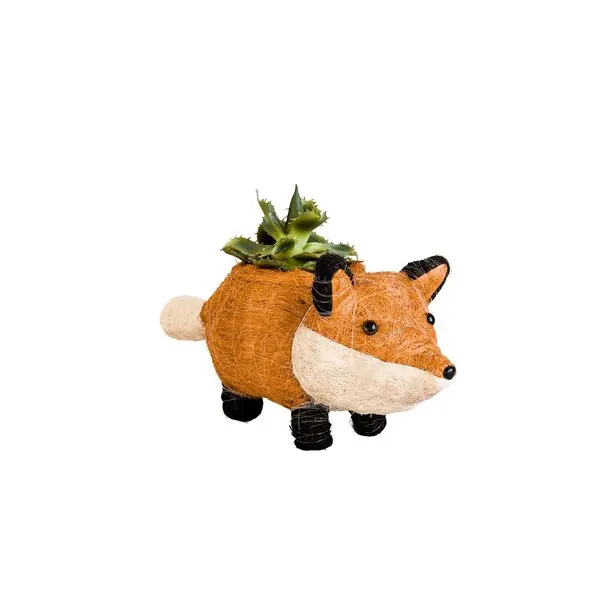 Likhâ Coco Coir Animal Planter Baby Fox - Orange