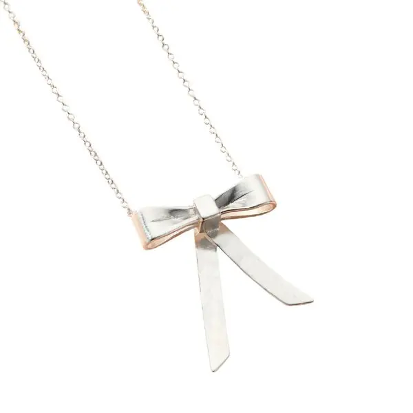 POSH TOTTY DESIGNS Sterling Bow Charm Necklace - Silver