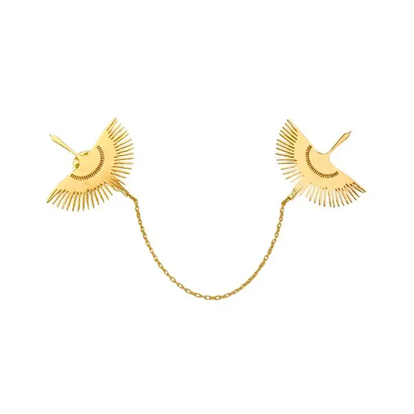 LES REINES The Peafowl Collar Links 24k Plated - Gold