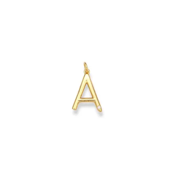 ALEXIE OF ATHENS Essential Pave Custom Letter Charm - Gold