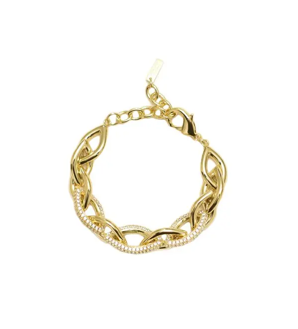 ADRIANA PAPPAS DESIGNS Pave Links Bracelet - Yellow