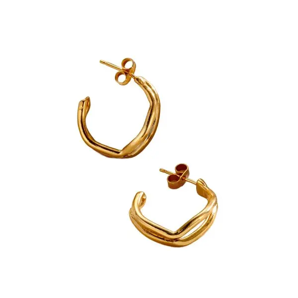 POSH TOTTY DESIGNS Delta Plated Open Hoop Earrings - Gold