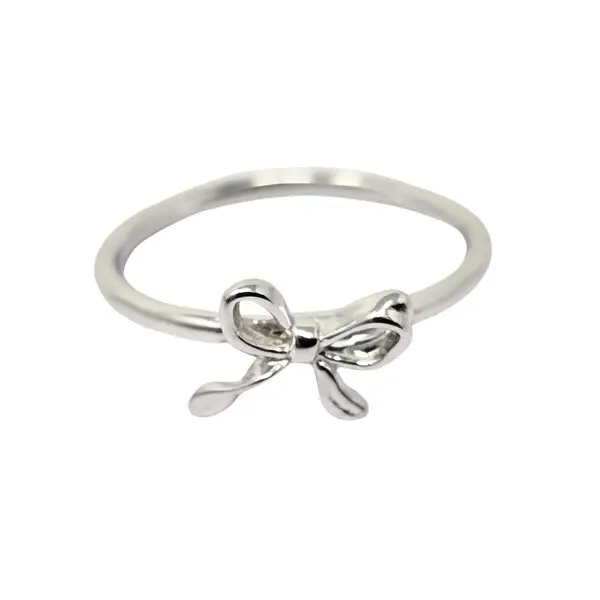 HARFI Bow Tie Bowknot Thin Sterling Stacking Ring