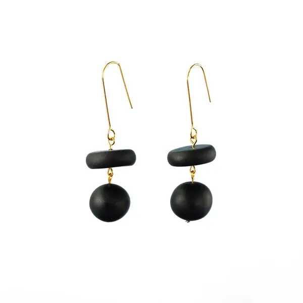 BY CHAVELLI Bead Dangle Earrings - Black