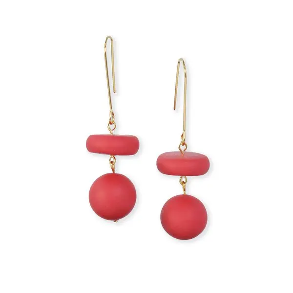 BY CHAVELLI Bead Dangle Earrings - Red