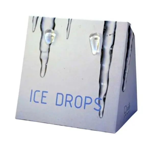 LAURA DAILI Neutrals Ice Drops Tiny Clear Glass Earrings - Gray