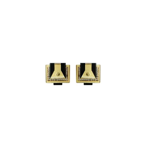 GISSA BICALHO Acrylic Handmade Cufflins Trapeze - Black