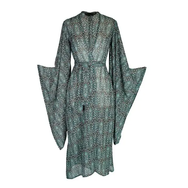 JENNAFER GRACE Squash Blossom Kimono - Green