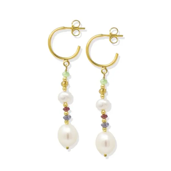 VINTOUCH ITALY Stromboli Hoop Earrings - Gray/yellow