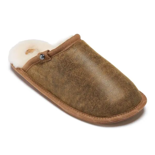 BEDROOM ATHLETICS Keifer Double Faced Sheepskin Mule Distressed Coffee - Brown