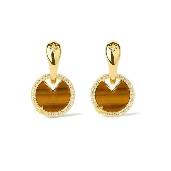 FREQNC ATELIER Star Earrings Tiger’s Eye - Brown