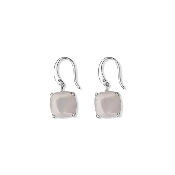 FV JEWELLERY La Stele Rose Quartz Dome Earrings - Pink