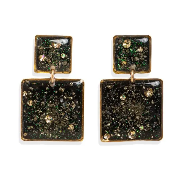 KATE KOEL Statet Squares Galaxy Earrings - Black