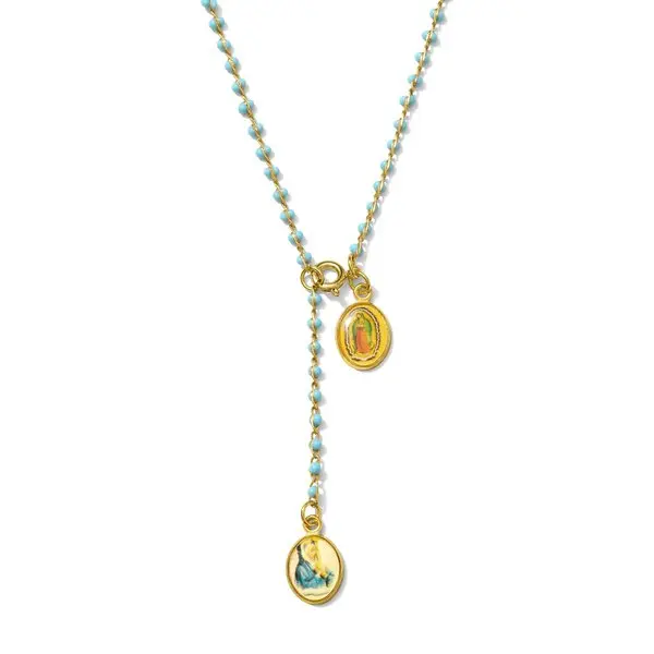 ALEXIE OF ATHENS Madonna Prayer Strand Rosary Necklace - Blue