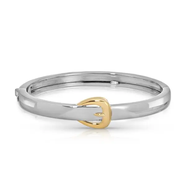 NATIVE GEM Gold / Silver Hipster Belt Bangle Bracelet - Gold/silver