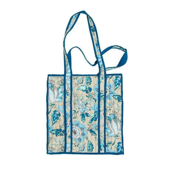 INARA Indigo Lotus Tote Bag - Blue