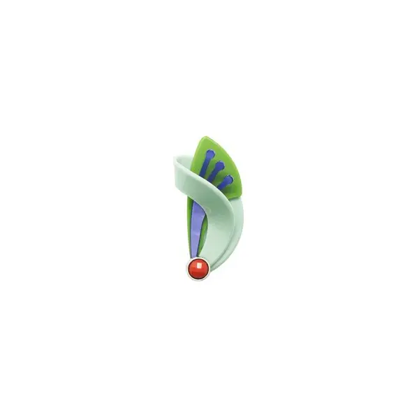 GISSA BICALHO Handmade Acrylic Brooch Flower Dual - Green