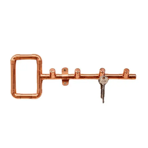ANATOLIACRAFT Neutrals Handcrafted Solid Copper Key And Towel Hook - Brown
