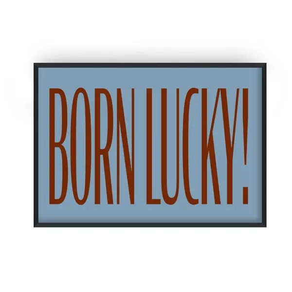 FANCLUB Blue / Brown Born Lucky Retro Landscape Art Print - Blue/brown