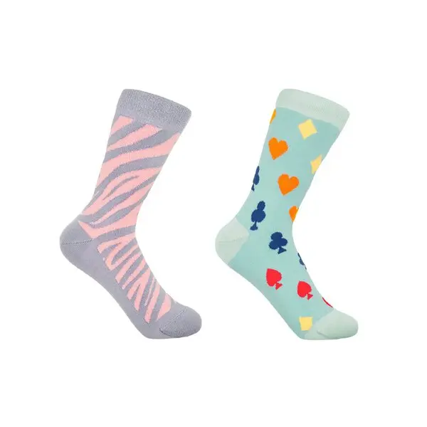 PEPER HAROW - MADE IN ENGLAND Zebra & Royal Flush Blue Socks Bundle - Purple