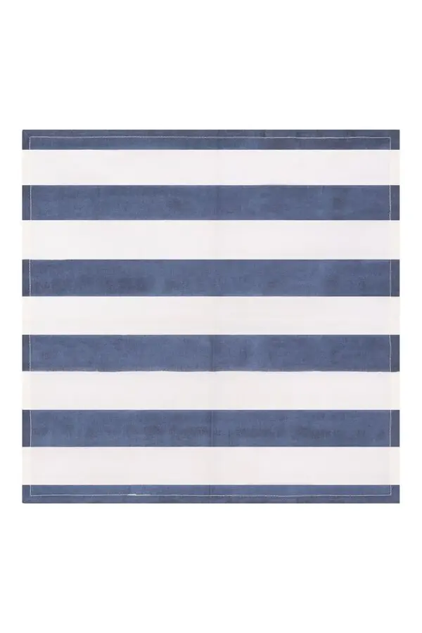 NOLOGO-CHIC Fresco Stripe Napkins Broad Stripe Napkin Set Cotton Indigo - Blue