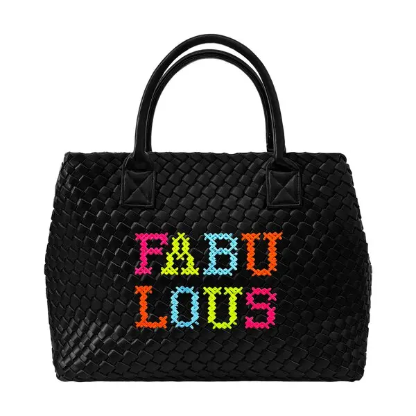 LILLY LOVES Fabulous Woven Vegan Handbag - Black