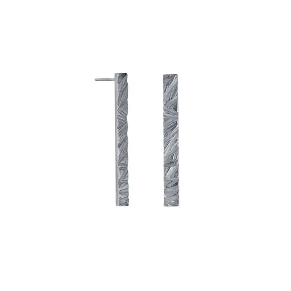 EDGE ONLY Rugged Bar Earrings Sterling - Silver