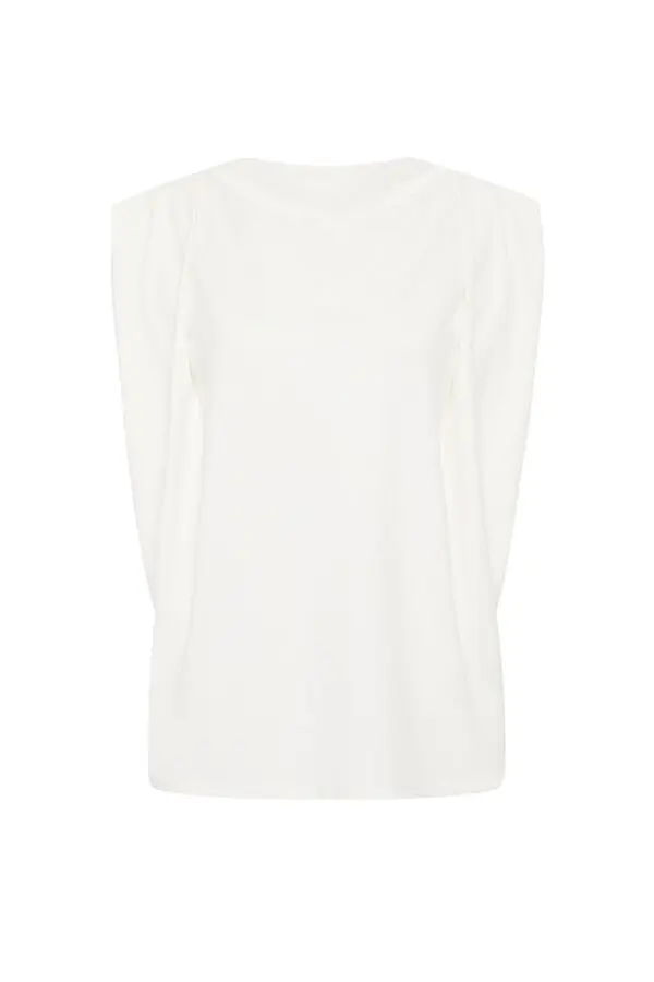 LENDROP STUDIOS Camillia Draped Organic Cotton T-shirt - White