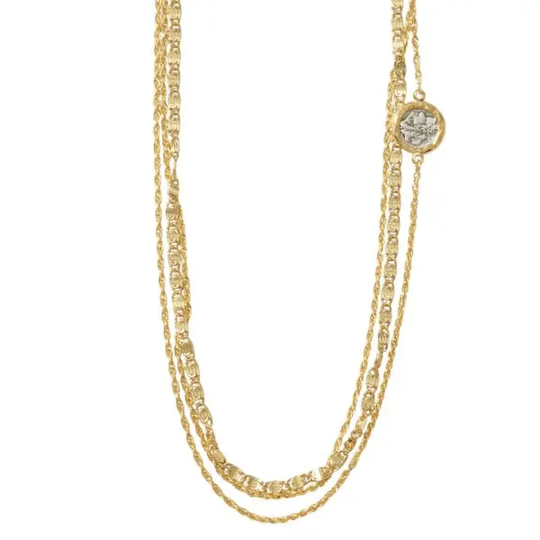 ALEXIE OF ATHENS Yiayia Long Triple Chain Necklace - Gold