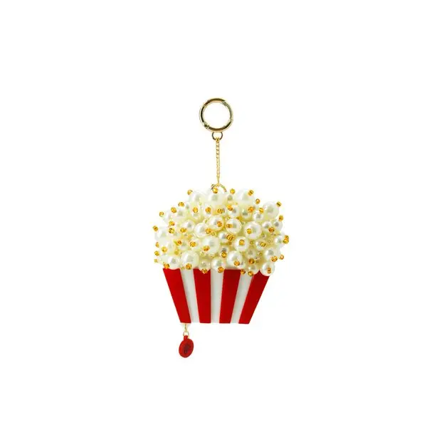 GISSA BICALHO Red / White Acrylic Handmade Keychain Pop Up White - Red/white