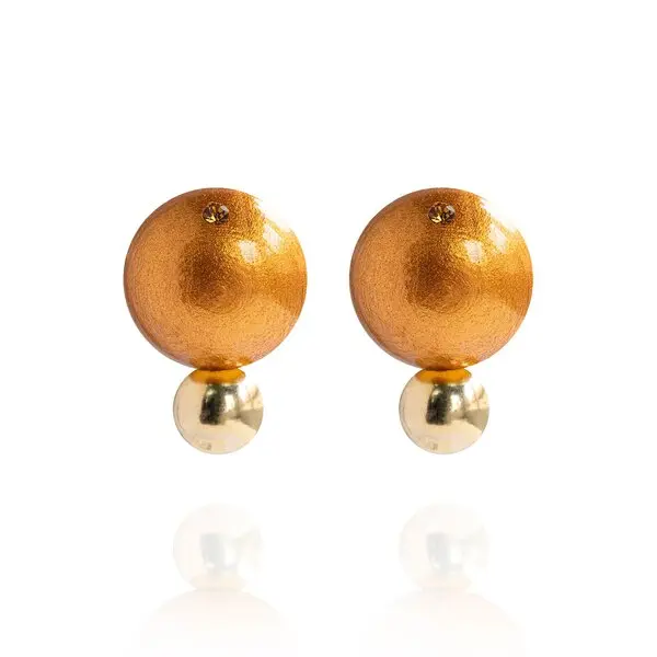 SAULE LABEL Lumi Earrings In Molten Copper - Gold