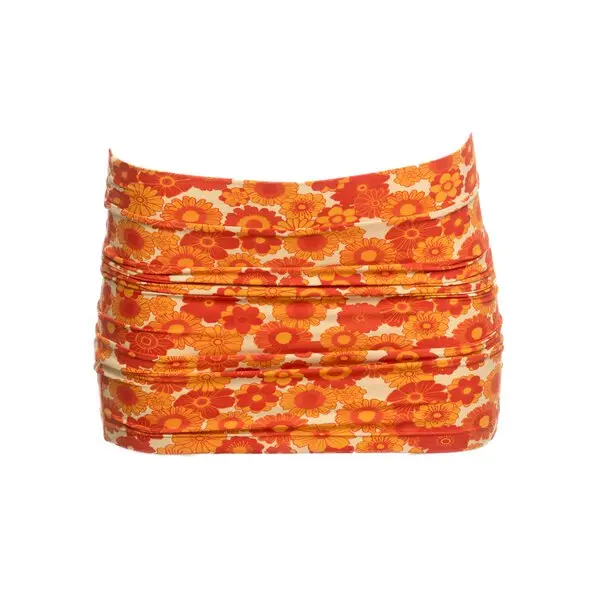 PATTI JANE SWIM Jane's Sunny Floral Fitted Cover-up Skirt - Orange
