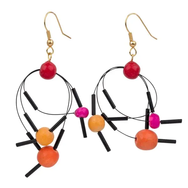MOKUYOBI Neutrals Solar System Vintage Earrings - Black