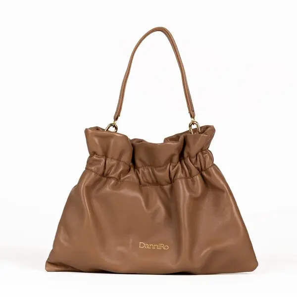 DANNI RO Manhattan Bag Taupe Color Leather - Brown