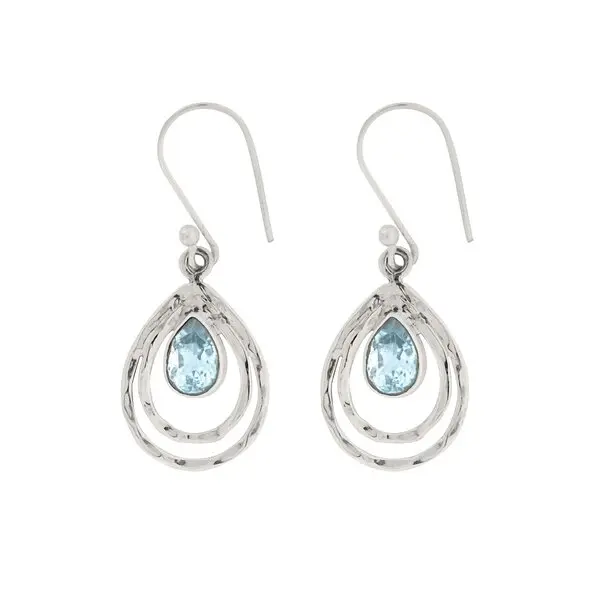 CHARLOTTE'S WEB JEWELLERY Blue / Silver Infinity Universe Silver Drop Earrings Blue Topaz - Blue/silver