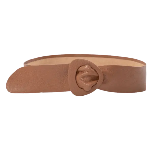 BELTBE Wide Triangle Buckle Belt Caramel - Brown