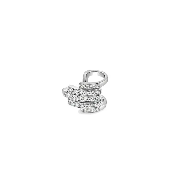 SALLY SKOUFIS Alignt Ear Cuff With Made Cz Diamond Stimulant In Sterling - Silver