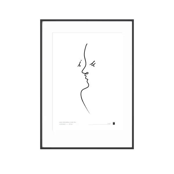 Curiosity Snug Love Lines Series I Love U Print - Black