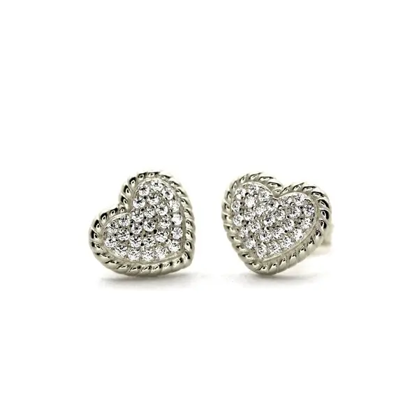 VICSTONENYC FINE JEWELRY Luxury Heart Stud Earrings Gold – Luxury, Sparkle, And Love - White