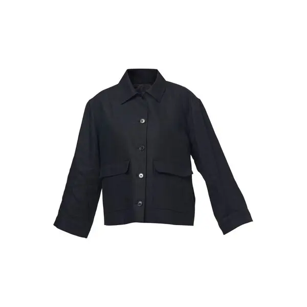 HELEN MCALINDEN Lyndsey Linen Shacket - Black