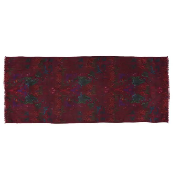 Natalia Petruch Botanical Silk And Wool Scarf - Red
